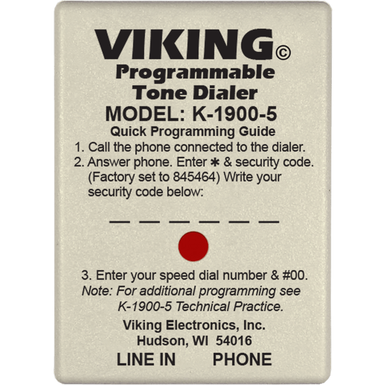 Viking K-1900-5 Hot Line Dialer - Tone Programmable – vikingtelecomsolutions
